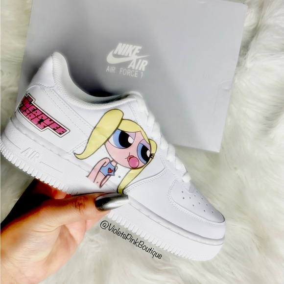 Nike | Shoes | Womens Custom Bubbles Powerpuff Girls Air Force One ...